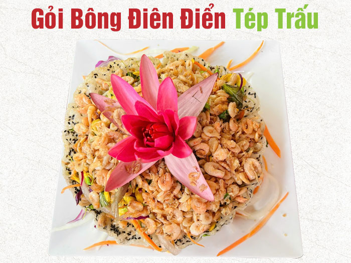 Gỏi bông điên điển tép trấu